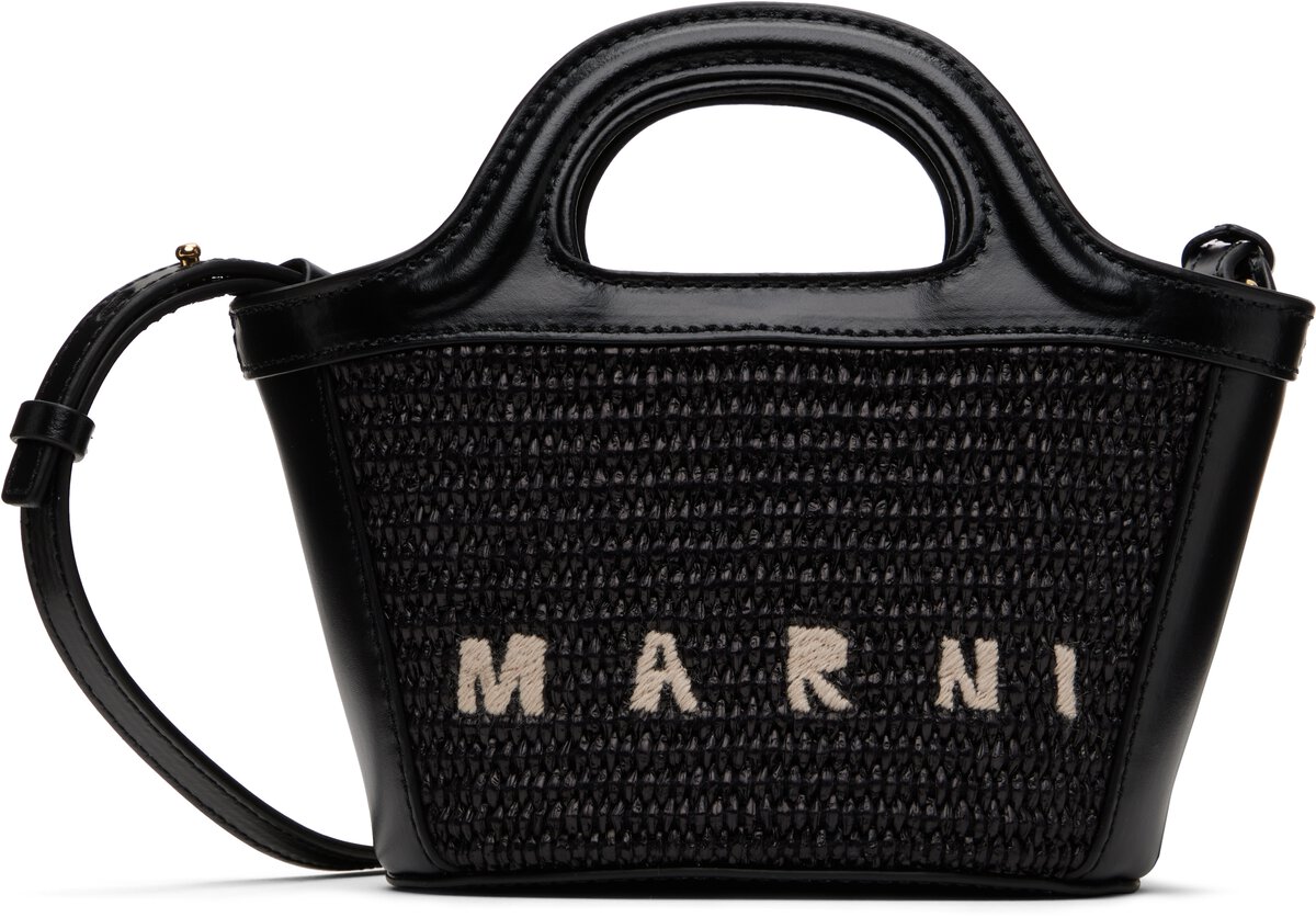 Marni Black Tropicalia Micro Tote - 00n99 Black - 24% Off